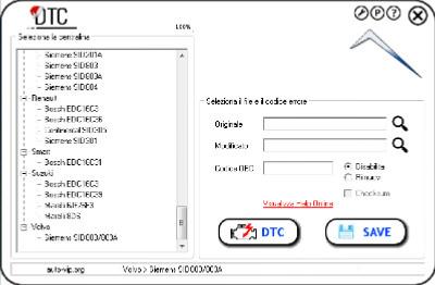 Logiciel de suppression codes défaut DTC